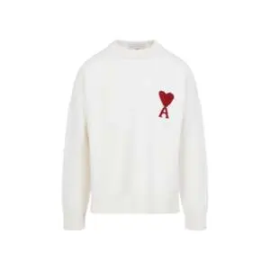 AMI Paris Adc Crewneck Sweater - White