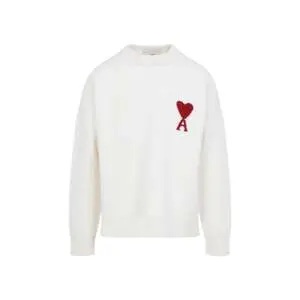 AMI Paris Adc Crewneck Sweater - White