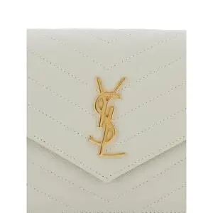 Saint Laurent Calf Leather Shoulder Bag - Cream