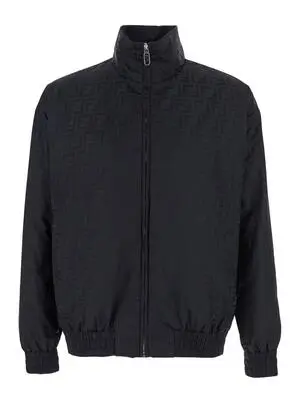 Fendi Padded Zucca Embossed Nylon Bomber Jacket - Multicolor
