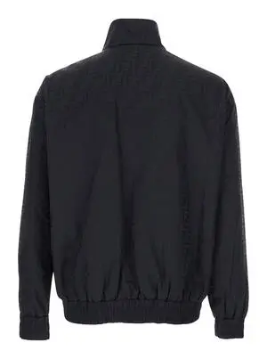 Fendi Padded Zucca Embossed Nylon Bomber Jacket - Multicolor
