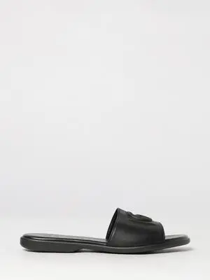 Gucci Calfskin Leather Slides With Embossed Gg Monogram - Black