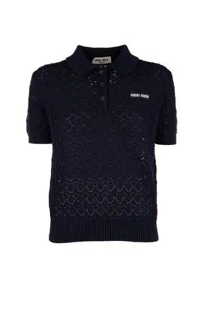 Miu Miu Miu Miu Short Sleeve Polo Knitwear Multicolor