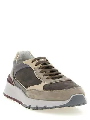 Brunello Cucinelli Suede And Nubuck Sneakers