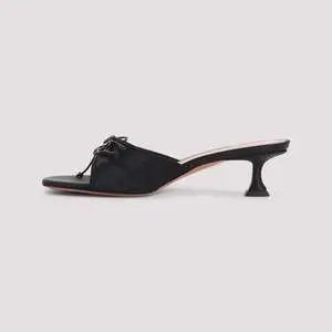 Amina Muaddi Eleonora 45 Slippers - Black
