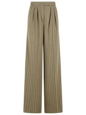 Max Mara Rio Virgin Wool Blend Pants - Green