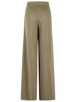 Max Mara Rio Virgin Wool Blend Pants - Green