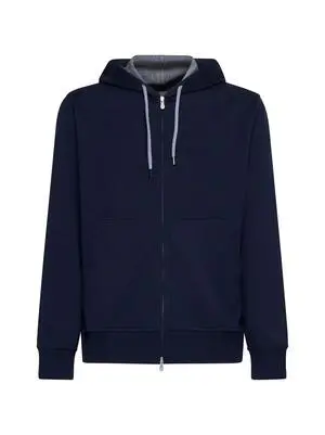 Brunello Cucinelli Cotton-blend Hoodie With Zip - Multicolor