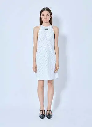 Miu Miu Cady Eyelet Lace Mini Dress - White