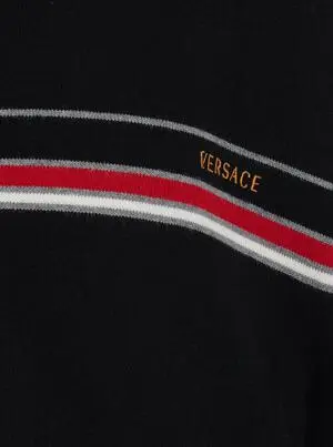 Versace Cotton Logo Lettering Turtleneck - Multicolor