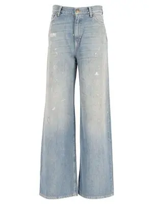 GOLDEN GOOSE Logo Embroidered Boyfriend Jeans - Blue