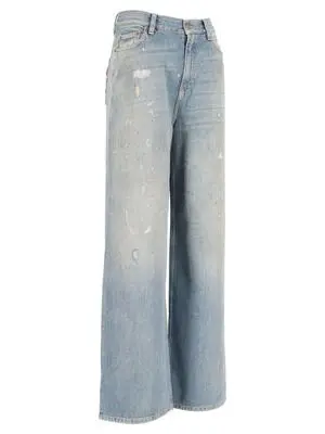 GOLDEN GOOSE Logo Embroidered Boyfriend Jeans - Blue