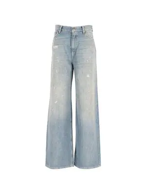 GOLDEN GOOSE Logo Embroidered Boyfriend Jeans - Blue