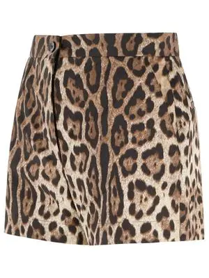 Dolce & Gabbana Leopard Print Cotton Shorts
