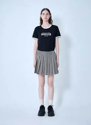 Moncler Cotton Logo Print T-shirt - Black