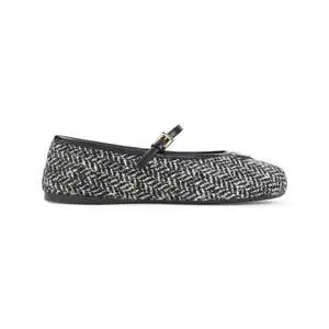 Prada Textured Wool Mary Jane Ballerinas - White