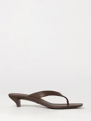 Gucci Vittoria Rubber Thong Sandals With Low Heel - Brown