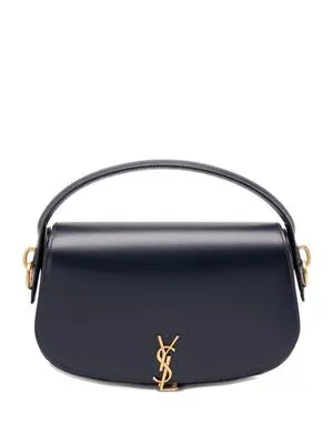 Saint Laurent Voltaire Bag In Box Leather - Blue
