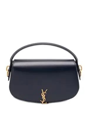 Saint Laurent Voltaire Bag In Box Leather - Blue