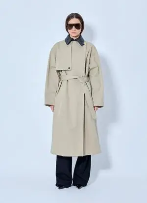 Bottega Veneta Cotton Trench Coat - Cream