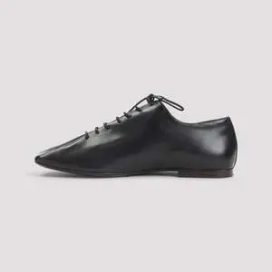 LEMAIRE Souris Flat Classic Leather Derbies - Black