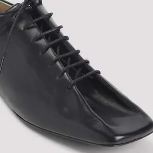 LEMAIRE Souris Flat Classic Leather Derbies - Black