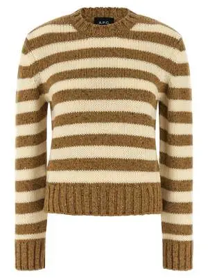 A.p.c. Striped Sweater - Brown