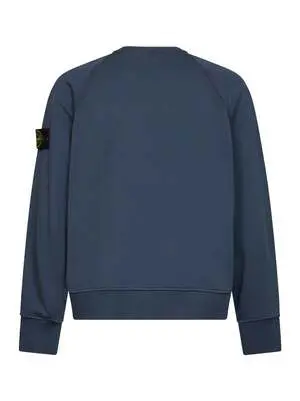 Stone Island Slate Blue Cotton Crewneck Sweatshirt