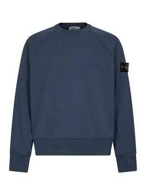 Stone Island Slate Blue Cotton Crewneck Sweatshirt - Multicolor