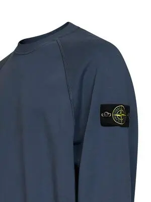 Stone Island Slate Blue Cotton Crewneck Sweatshirt - Multicolor