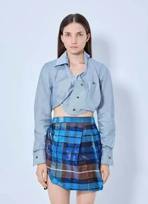 VIVIENNE WESTWOOD Cropped Drunken Shirt - Blue
