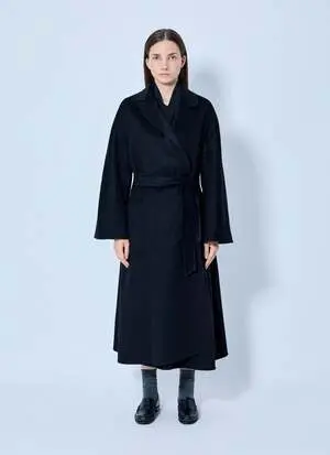 Max Mara Belted Cashmere Coat - Black