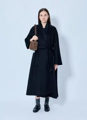 Max Mara Belted Cashmere Coat - Black