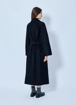 Max Mara Belted Cashmere Coat - Black