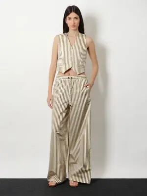 Max Mara Striped Cotton And Silk Vest - Cream