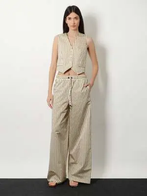Max Mara Striped Cotton And Silk Vest
