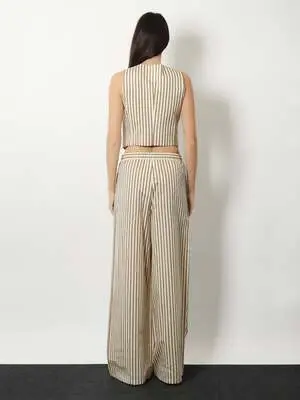 Max Mara Striped Cotton And Silk Vest - Cream