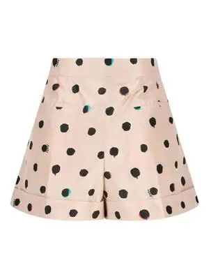 Fendi Falena Dots-print Taffeta Flared Shorts - Multicolor