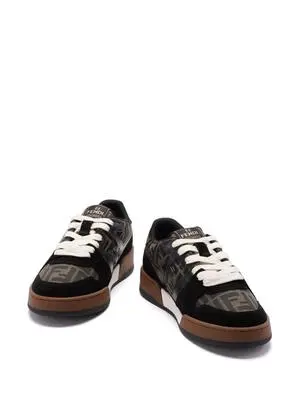 Fendi Ff Jacquard And Suede Match Sneakers