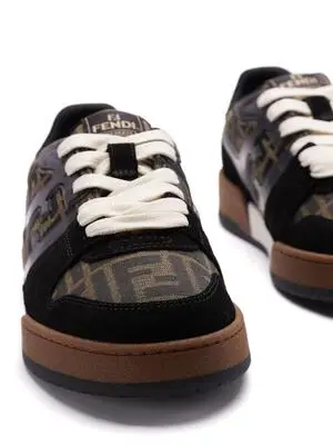 Fendi Ff Jacquard And Suede Match Sneakers