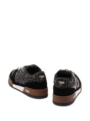 Fendi Ff Jacquard And Suede Match Sneakers