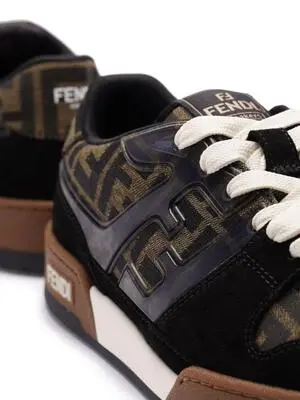 Fendi Ff Jacquard And Suede Match Sneakers