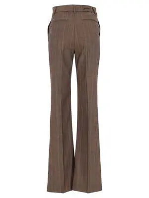 GANNI Pinstriped Wool Trousers