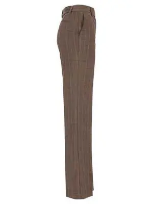 GANNI Pinstriped Wool Trousers