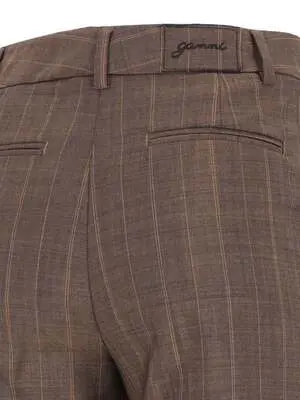 GANNI Pinstriped Wool Trousers