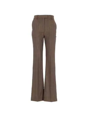 GANNI Pinstriped Wool Trousers
