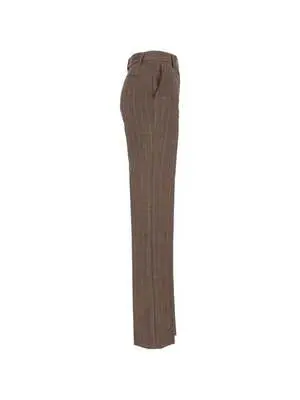 GANNI Pinstriped Wool Trousers