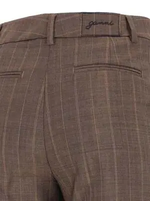 GANNI Pinstriped Wool Trousers