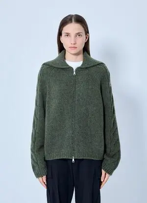 Moncler Zipped Ribbed Knit Sweater - Multicolor