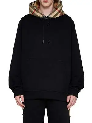 Burberry Checked Cotton Hoodie